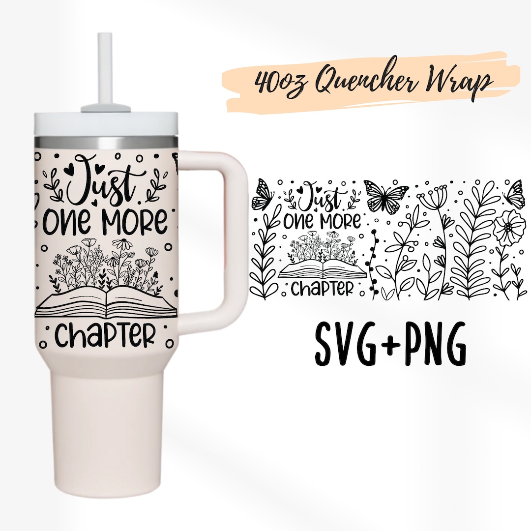 2 Designs 40oz Quencher Stanley Tumbler Wrap Book With Flowers | Just ...