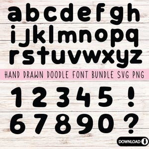 Bundle Doodle Font SVG | Handwritten Font SVG | Outline Font SVG | Outline Doodle Letters ...