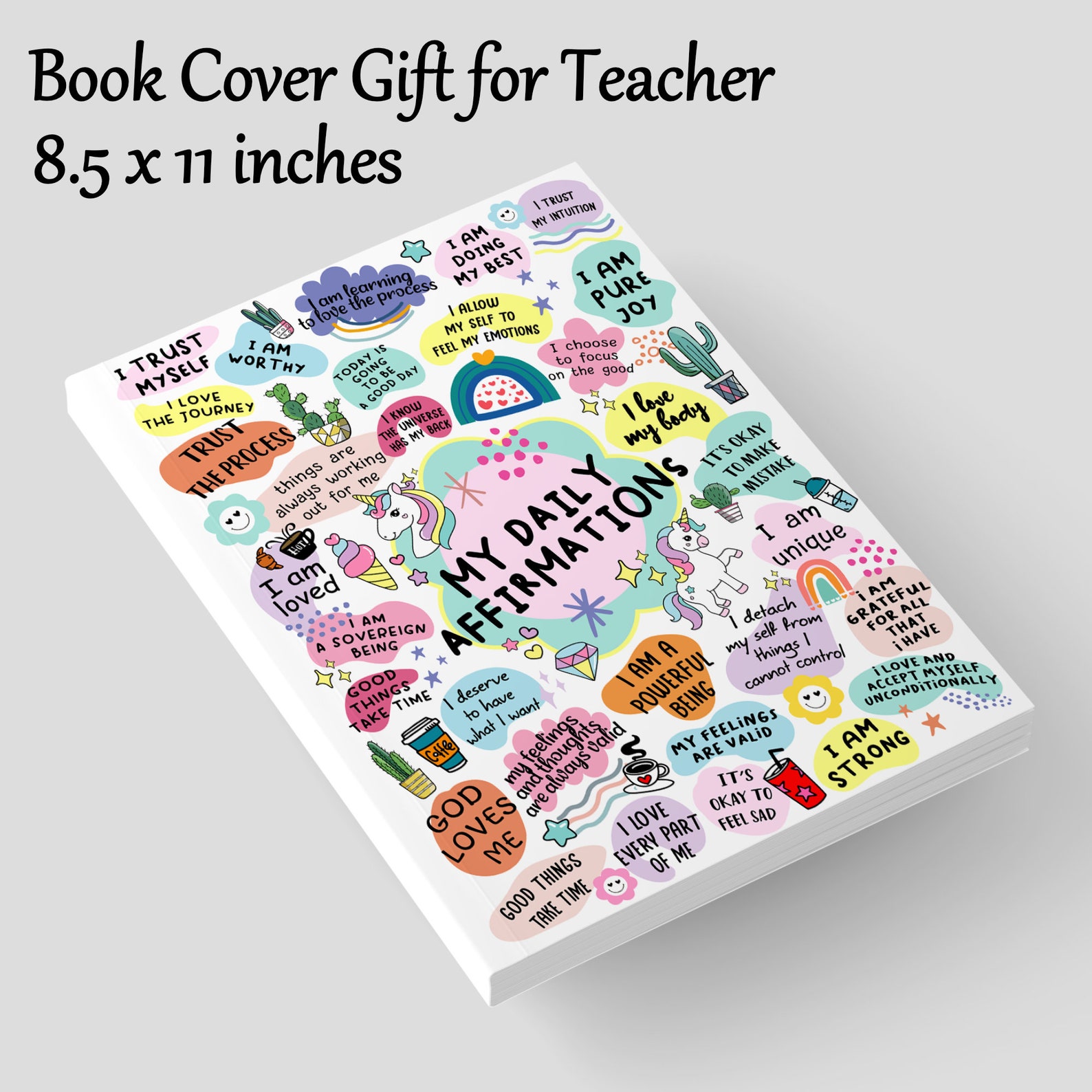 8.5 X 11 Inches Notebook Journal Cover My Daily Affirmations - Etsy