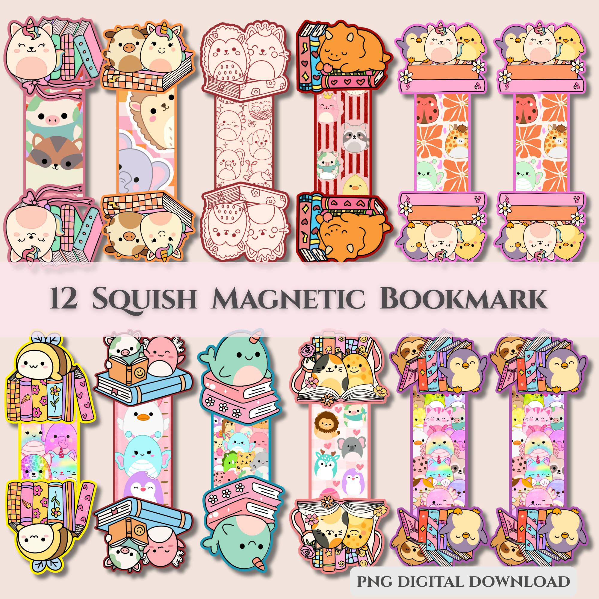 12 Magnetic Squishmallow Girl Squish Lover Bookmark (digital Download ...