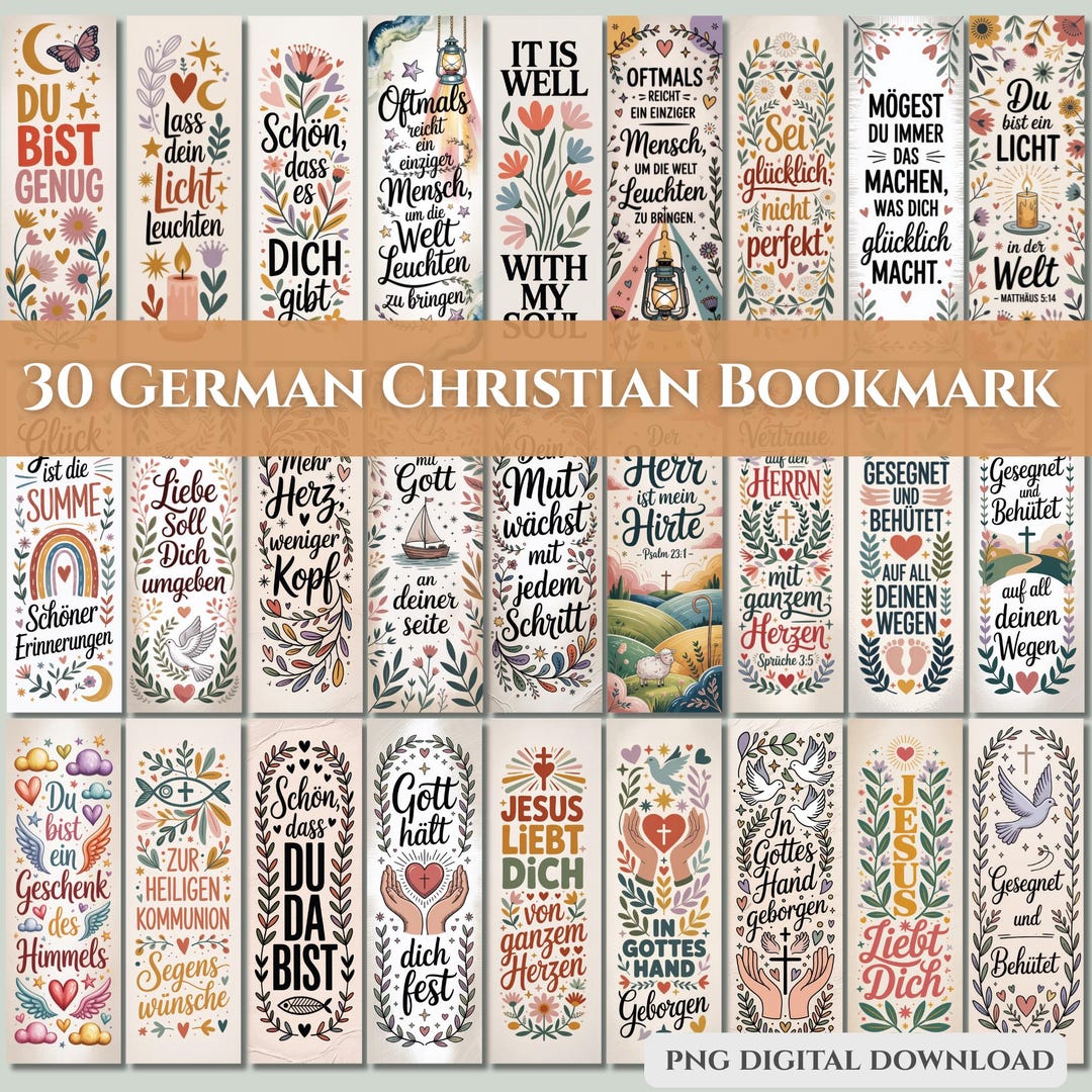 30 German Boho Bookmarks Bundle Bible Verse (digital Download) - Etsy