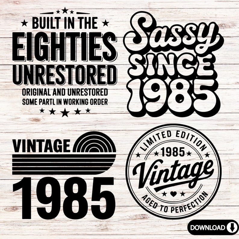 Retro 40th Birthday SVG Bundle: 1985 Designs (digital Download) - Etsy