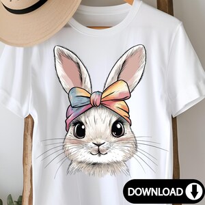 3 Files Bundle Cute Bunny Face Tie Dye Rabbit Easter Day Women Girls ...