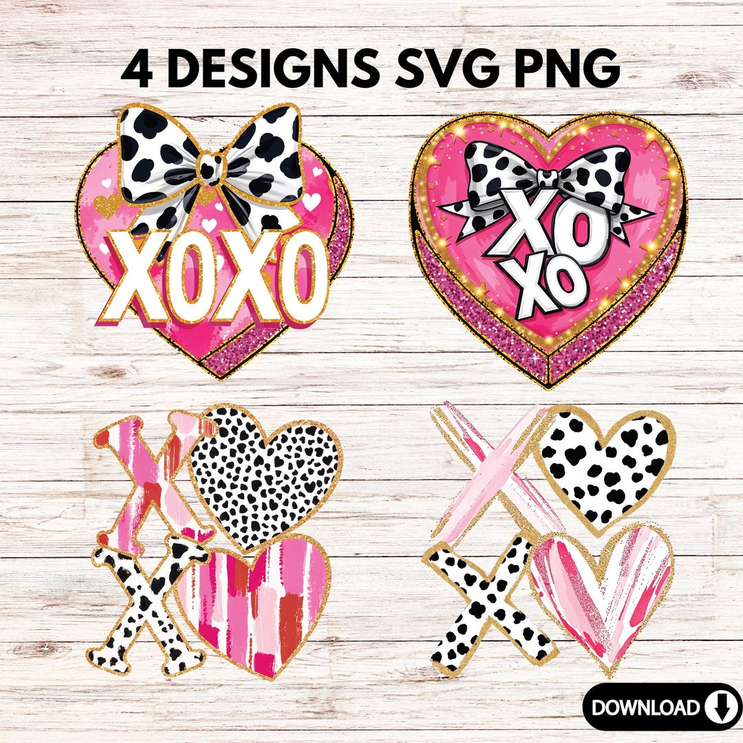 Cute XOXO Valentine Day PNG |valentine Day Heart PNG | Xoxo Coquette ...