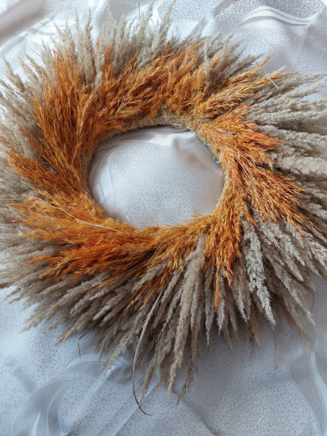 Pampas Grass Wreath, Dried Flower Wreath, Fall Front Door Wreath ...