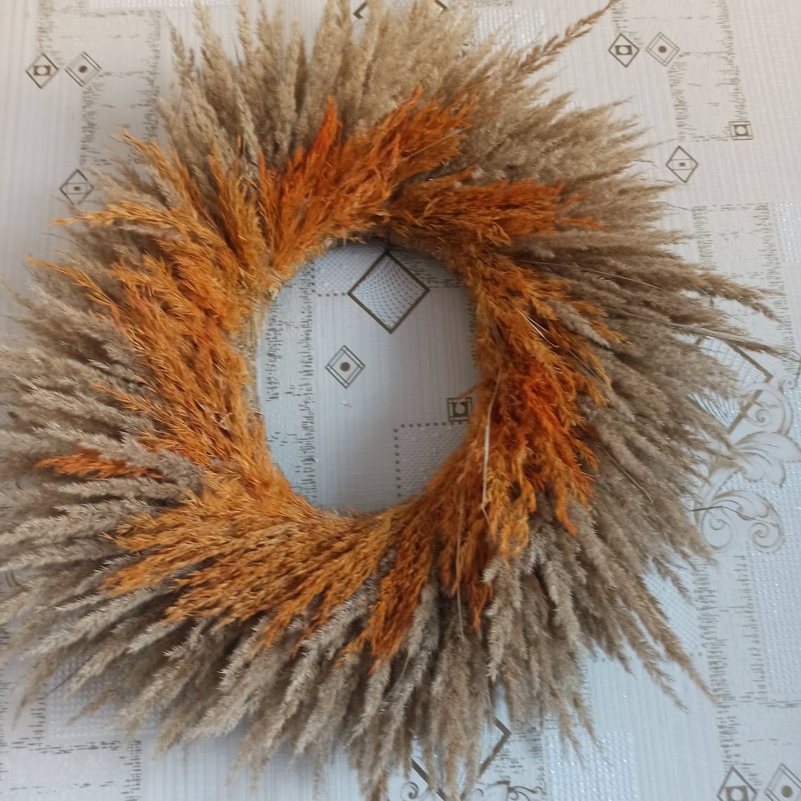 Pampas Grass Wreath, Dried Flower Wreath, Fall Front Door Wreath ...