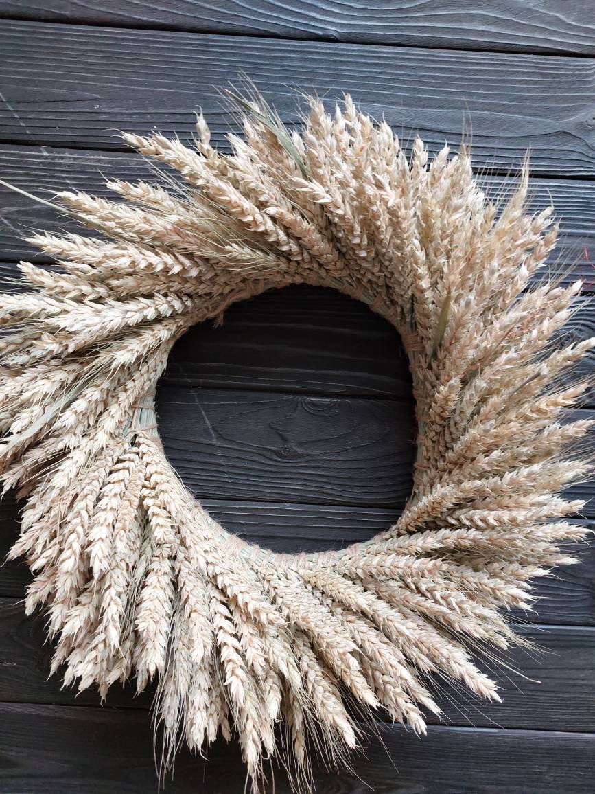 Wreath of Wheat, Dried Wheat,autumn Wreath,wheat, Fall Wreath, Dried ...