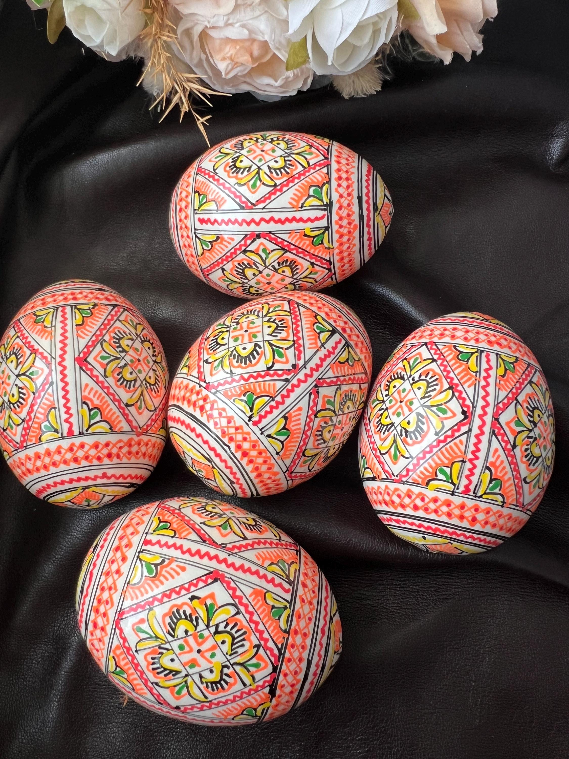 Set of 5 Easter Egg,ukrainian Pysanky, Wooden Eggs.easter Egg Art - Etsy