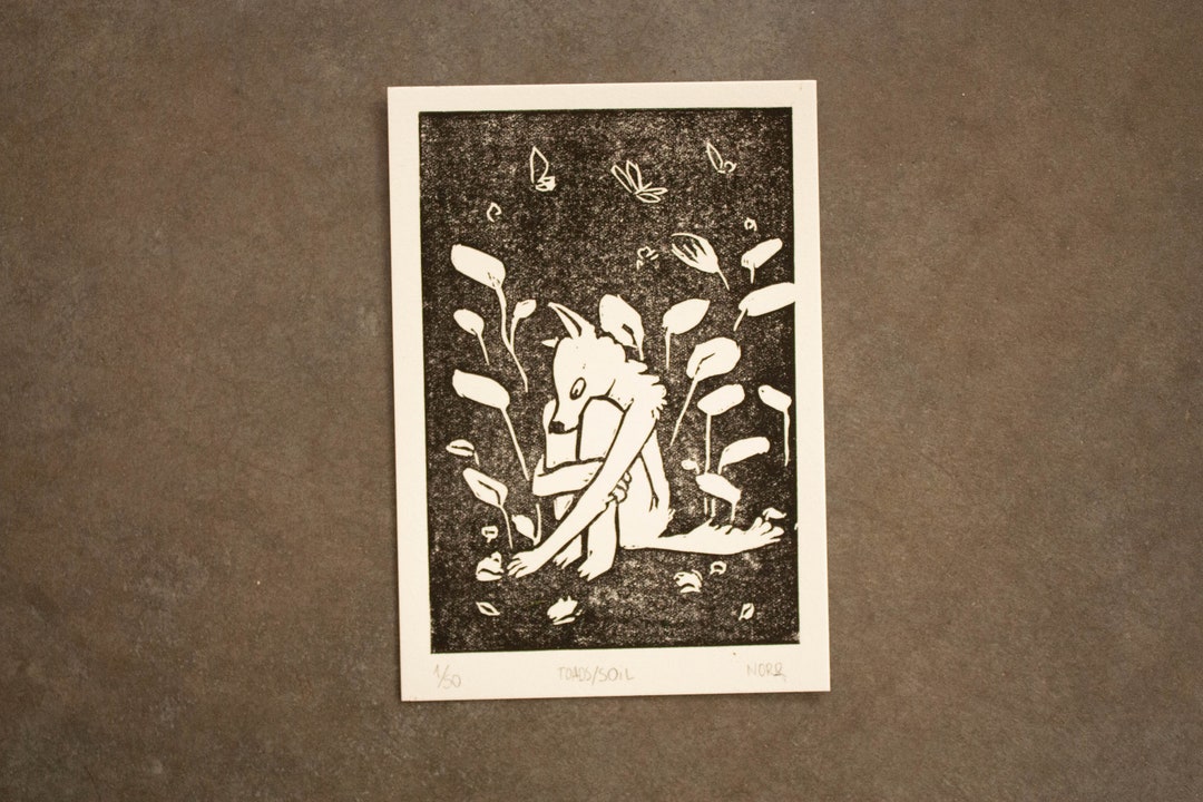 Toads Handprinted Lino Print - Etsy