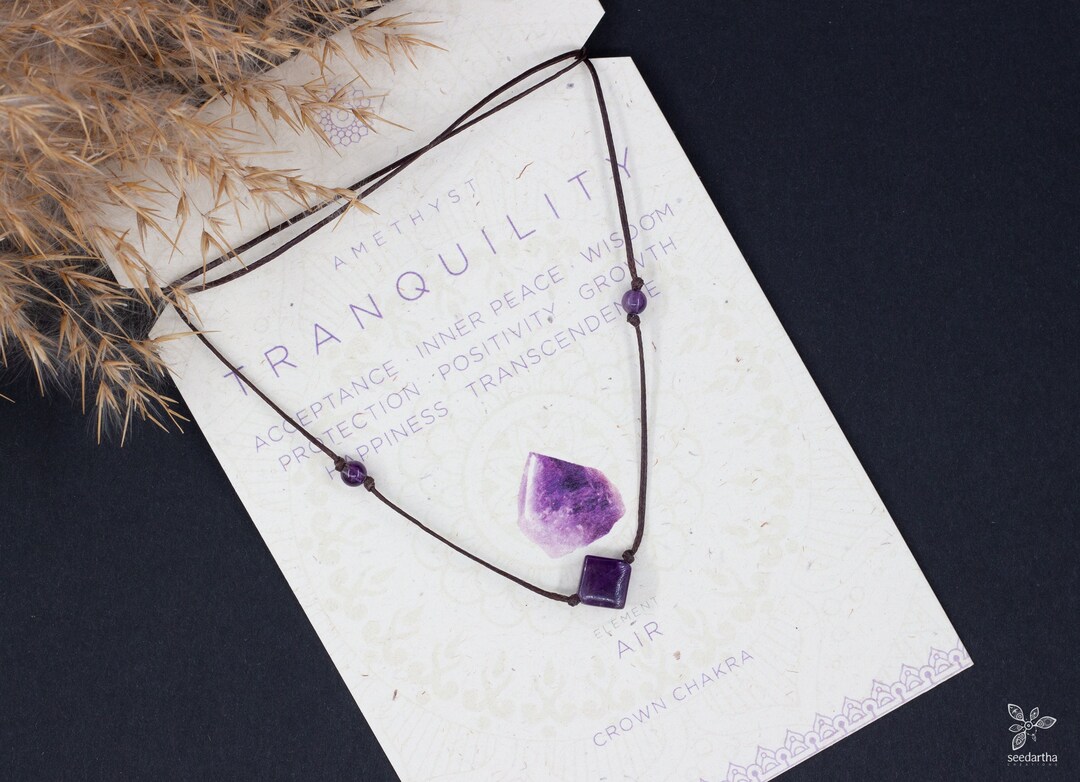 Amethyst Crystal Necklace/pisces Necklace/february Birthstone/amethyst ...