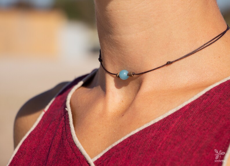 Angelite Choker Necklace. Blue Choker. Throat Chakra | Etsy