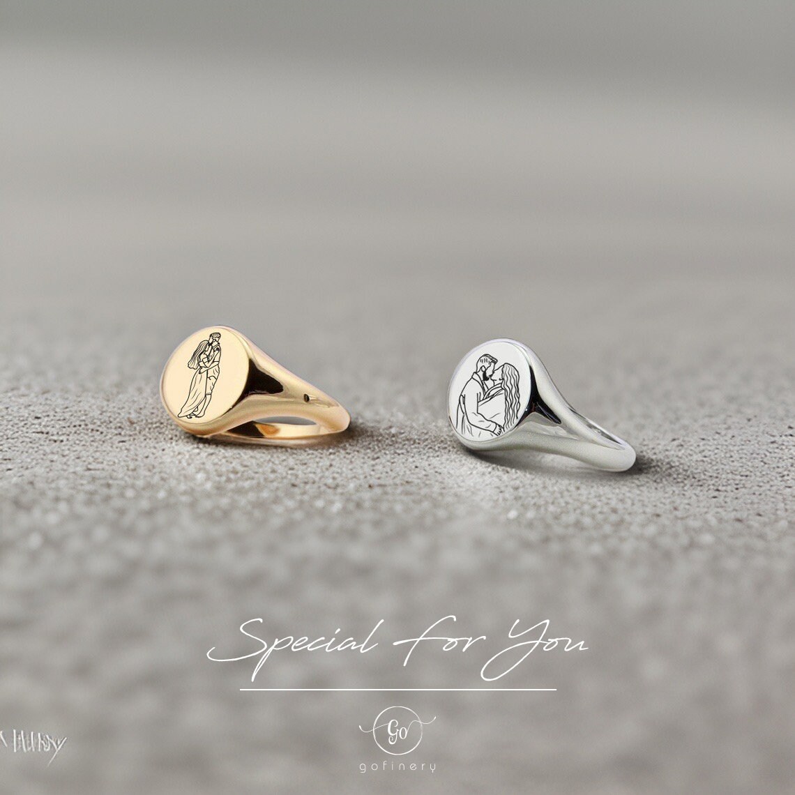 Signet Ring Custom Portrait Ring Custom Signet Ring Portrait Ring - Etsy