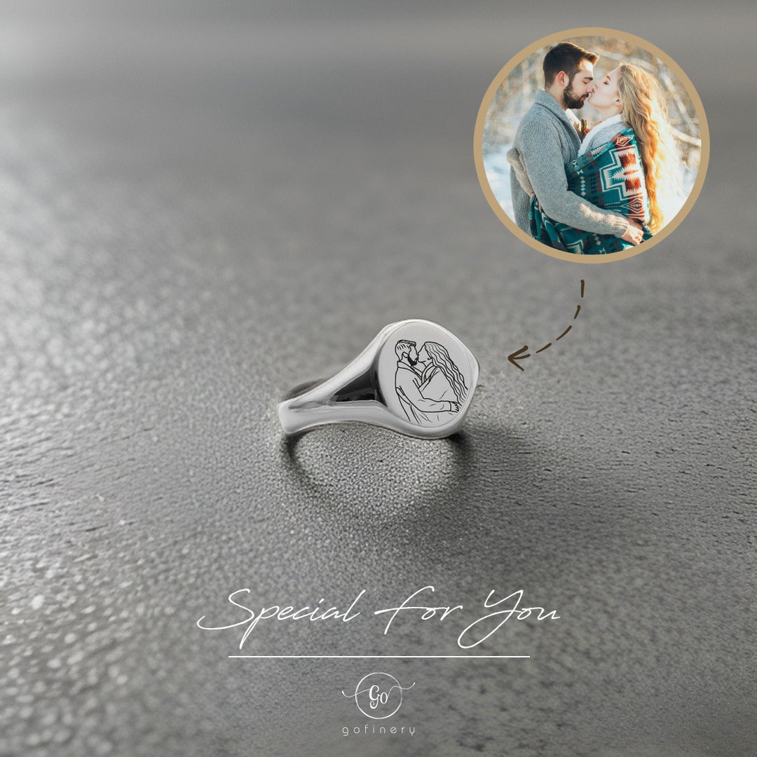 Signet Ring • Custom Portrait Ring • Custom Signet Ring • Portrait Ring ...