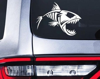 Skeleton Tribal Fish Vinyl Decal Sticker Car Truck Boat Stickers Decals ...