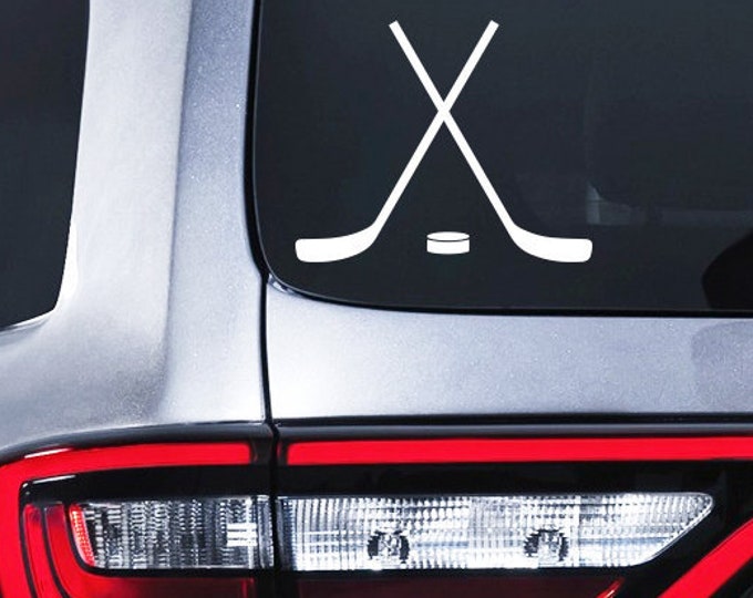 Broken Glass Hockey Puck Vinyl Decal, Hockey Car Window Sticker ...