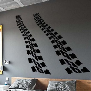 Tire Tracks Wall Decal Offroad Tire Track Decal Race Track Decal Dirt ...