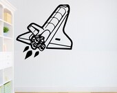 Spaceship Wall Decal Rocket Ship Wall Decal Space Shuttle & | Etsy