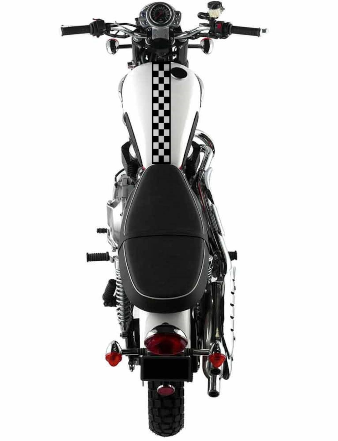 Motorcycle Vintage Checkered Racing Stripes Sticker Gas Tank Sticker ...