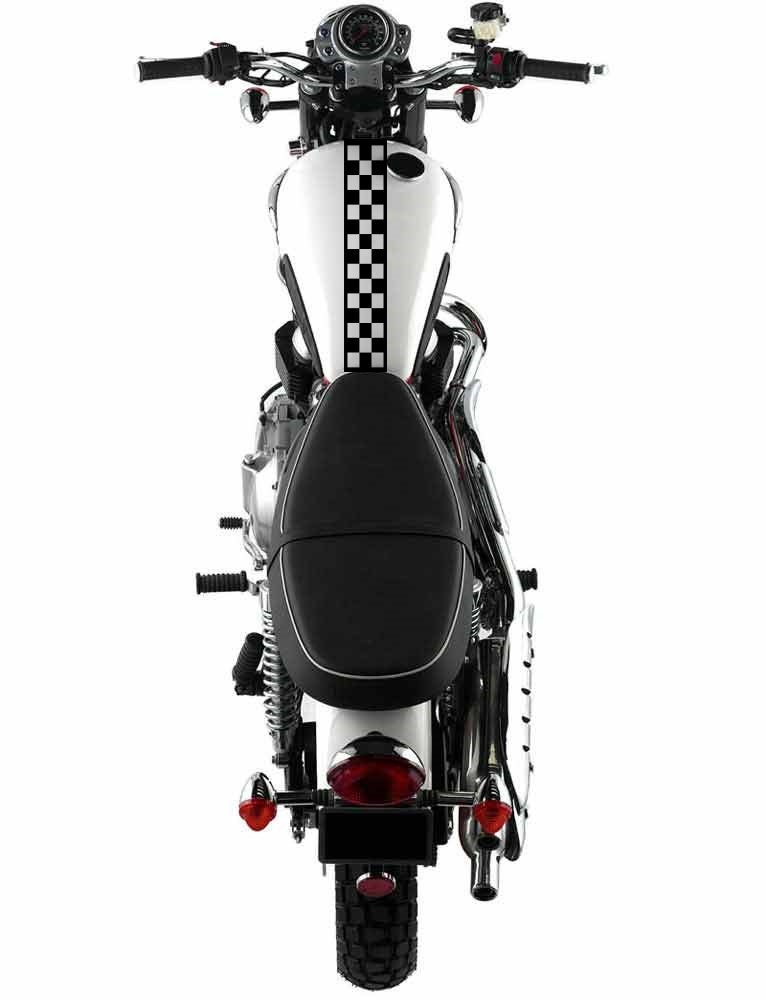 Motorcycle Vintage Checkered Racing Stripes Sticker Gas Tank Sticker ...