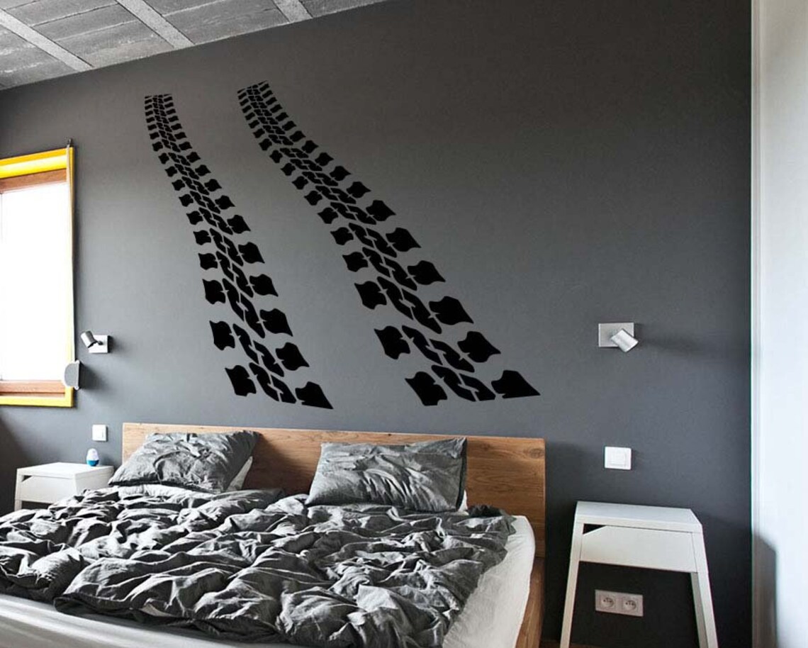 Tire Tracks Wall Decal Offroad Tire Track Decal Race Track - Etsy