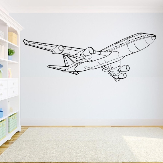 Airplane Wall Decal Airplane Wall Sticker 747 Jet Decal - Etsy