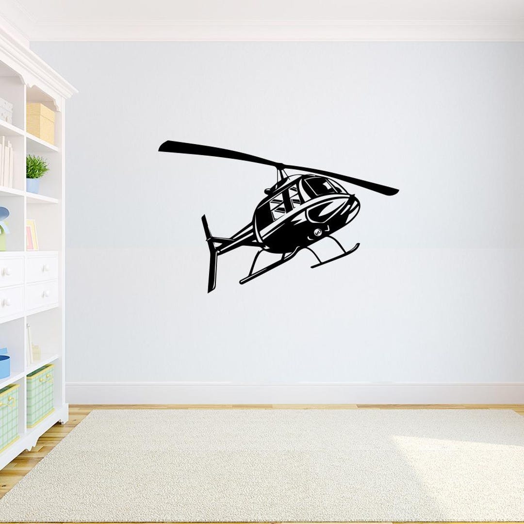 Helicopter Decal Helicopter Wall Sticker Kids Room Decor Helicopter ...