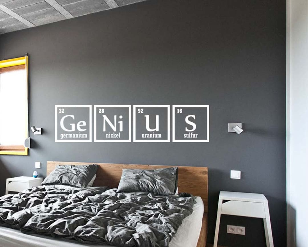 Genius Sign Wall Decal Vinyl Sticker Periodic Table Elements Chemistry ...