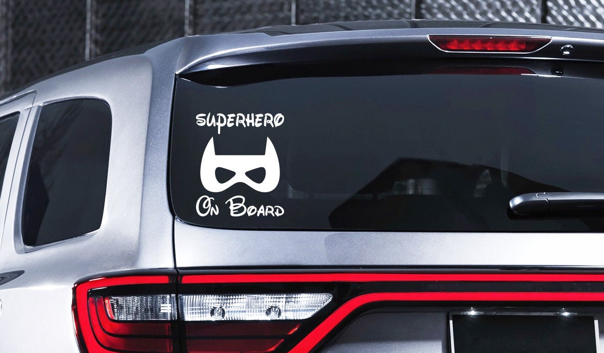 Superhero on Board Car Decal - Etsy