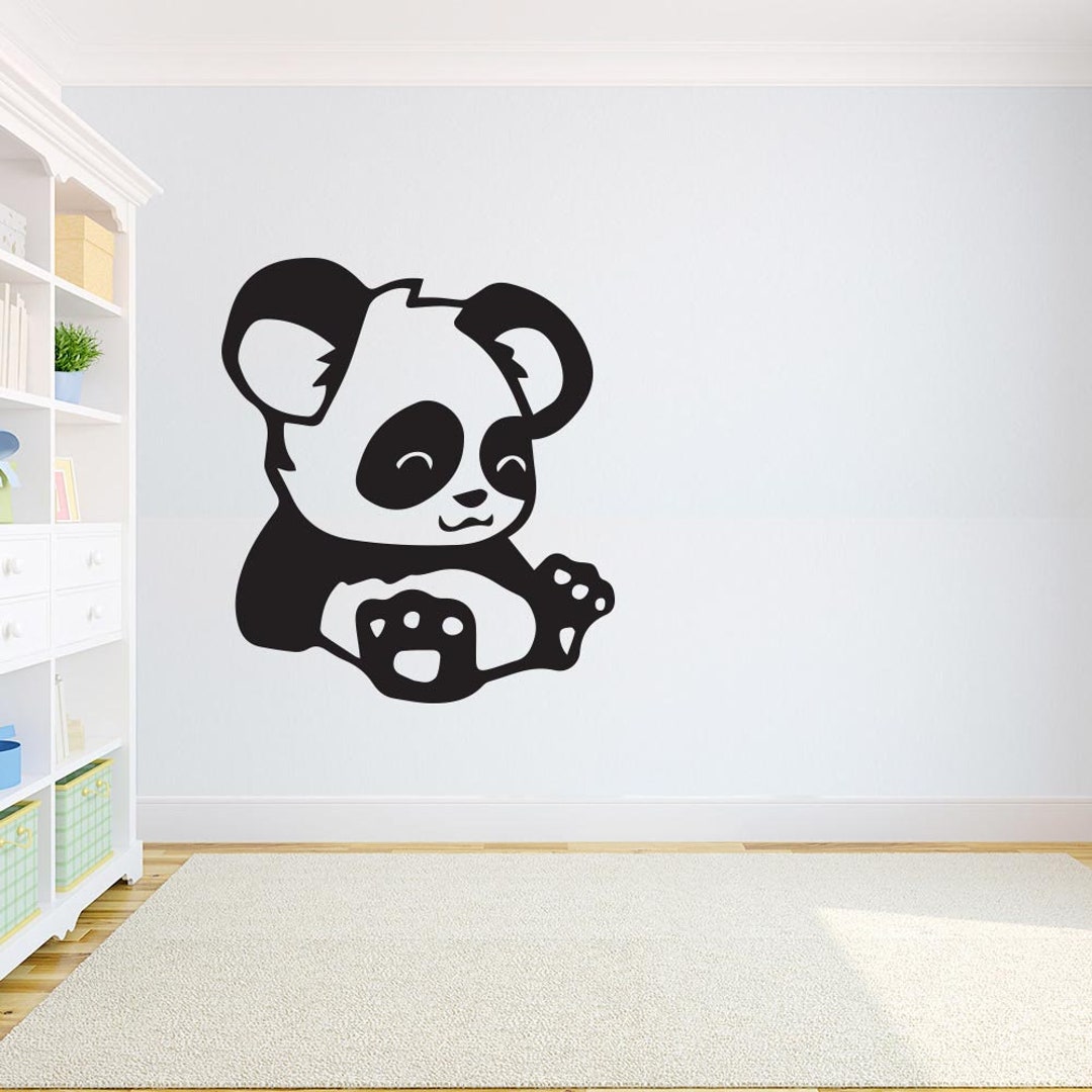 Panda Wall Decal Panda Vinyl Sticker - Etsy