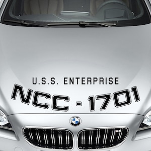 NCC 1701 Decal NCC 1701 Star Trek Car Decal NCC 1701 Hood Decal Car ...