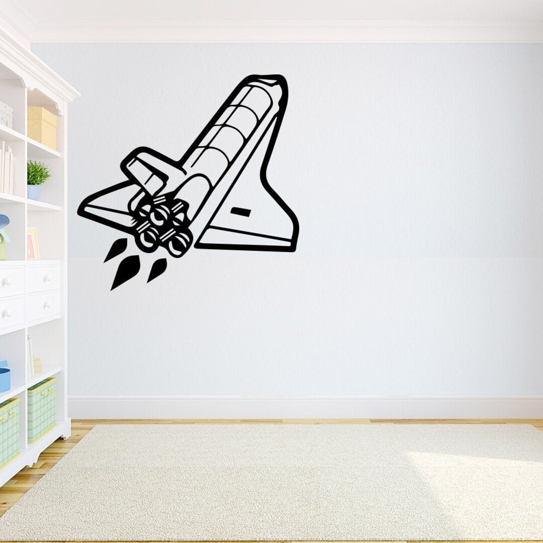 Spaceship Wall Decal Rocket Ship Wall Decal Space Shuttle & Rocket ...