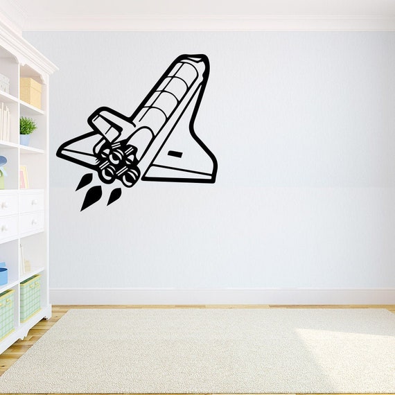 Spaceship Wall Decal Rocket Ship Wall Decal Space Shuttle & | Etsy
