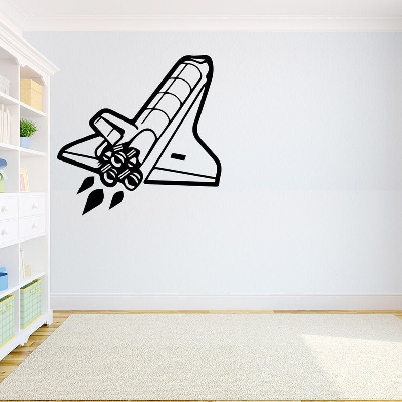 Spaceship Wall Decal Rocket Ship Wall Decal Space Shuttle & | Etsy