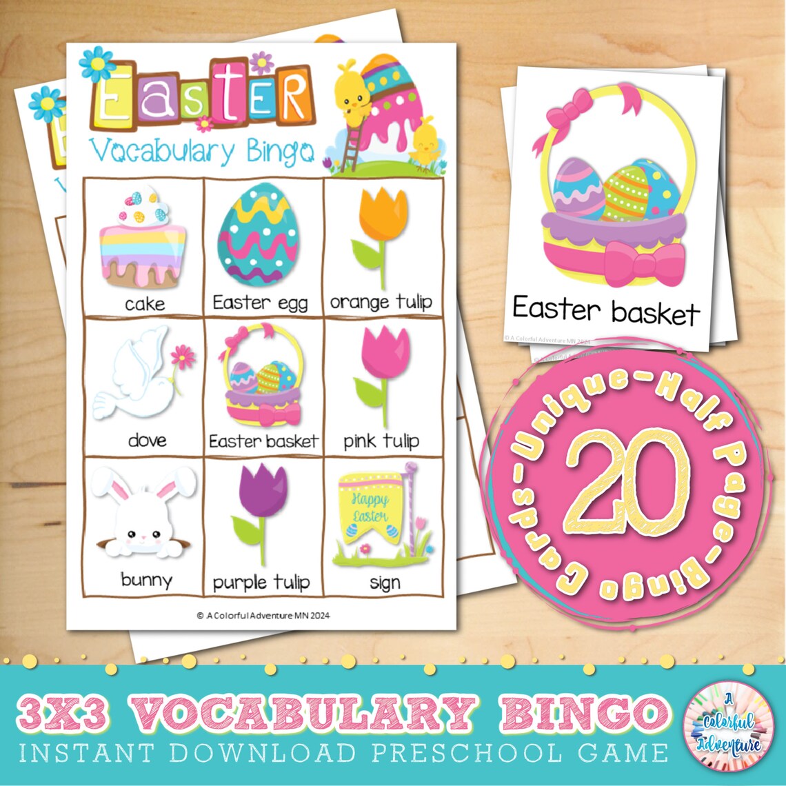 Easter Preschool Bingo Printable, 3x3 Bingo and Calling Card Set ...