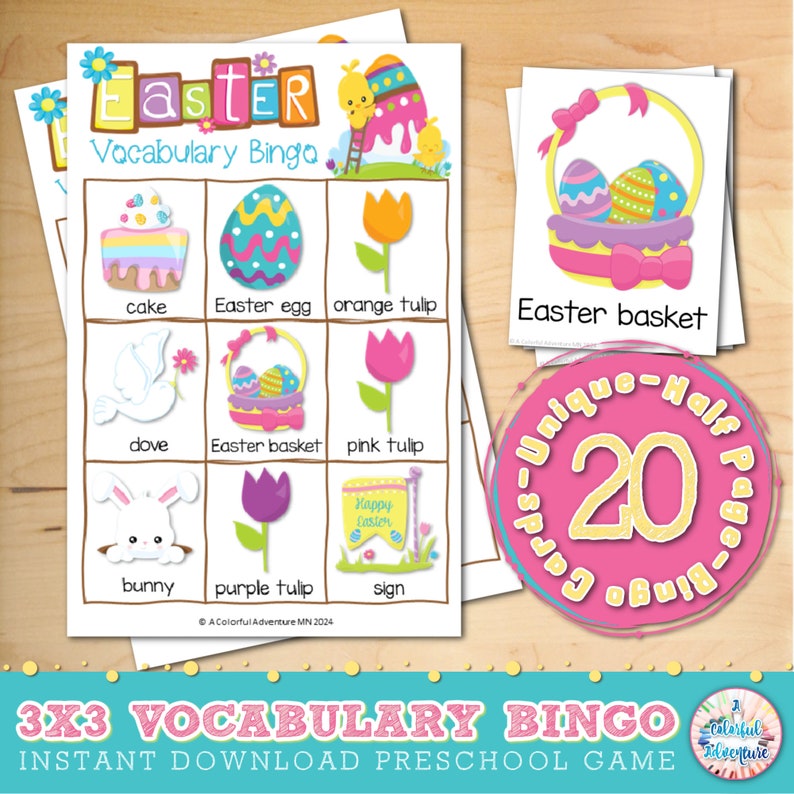 Easter Preschool Bingo Printable, 3x3 Bingo and Calling Card Set ...