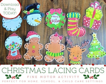 Christmas Lacing Cards - Etsy