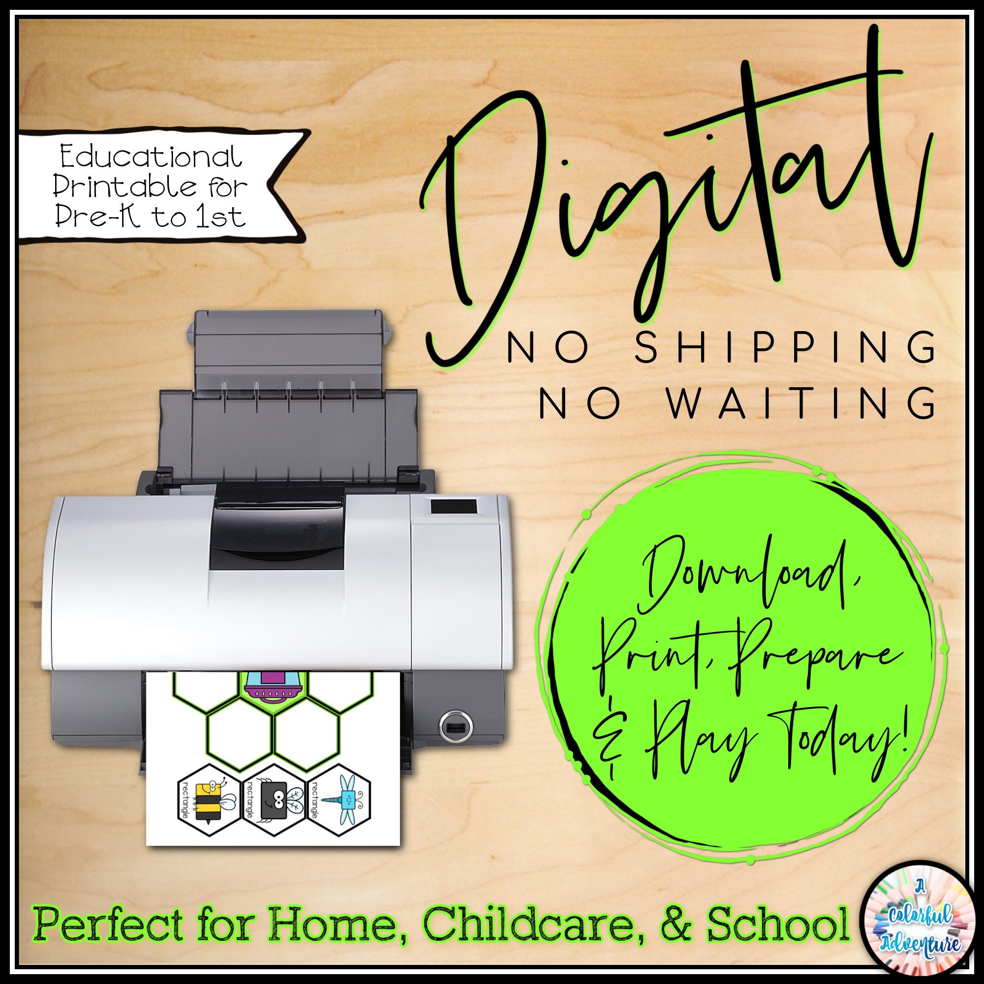 Insects Shape Sort and Game Printable for Kids, Learn to Recognize and ...