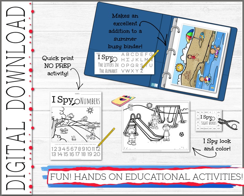 Summer I SPY Set I Spy Numbers I Spy Letters I Spy Sight - Etsy