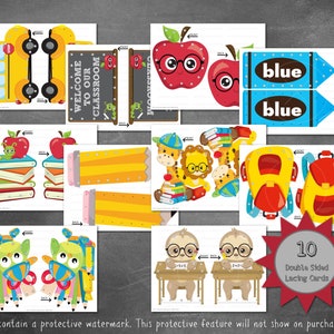 School Days Lacing Cards Fine Motor Activity Back to School - Etsy