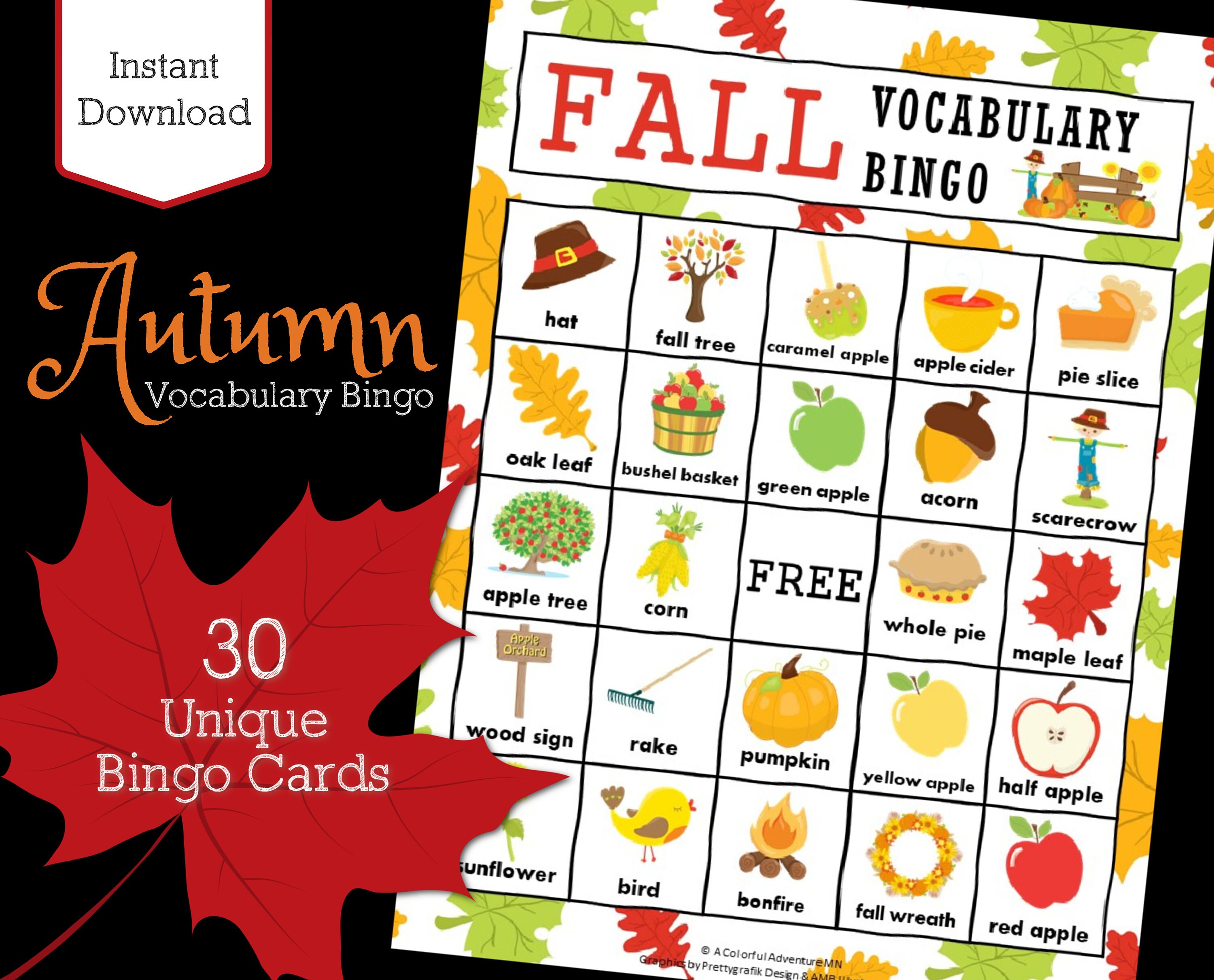 Vocab Bingo Cards