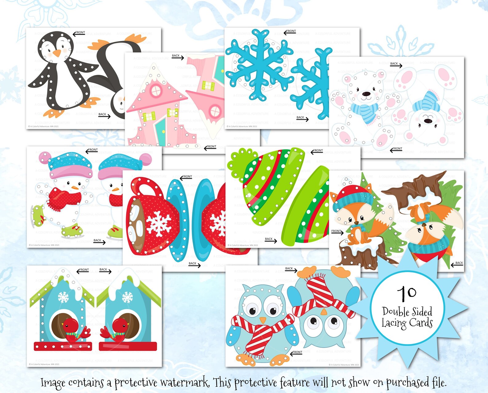 Winter Lacing Cards, Fine Motor Activity, Preschool Centers, Preschool ...