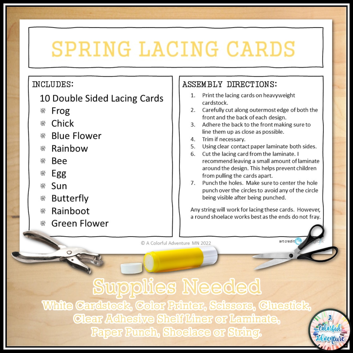 Spring Lacing Cards, Fine Motor Activity, Preschool Centers, Preschool ...