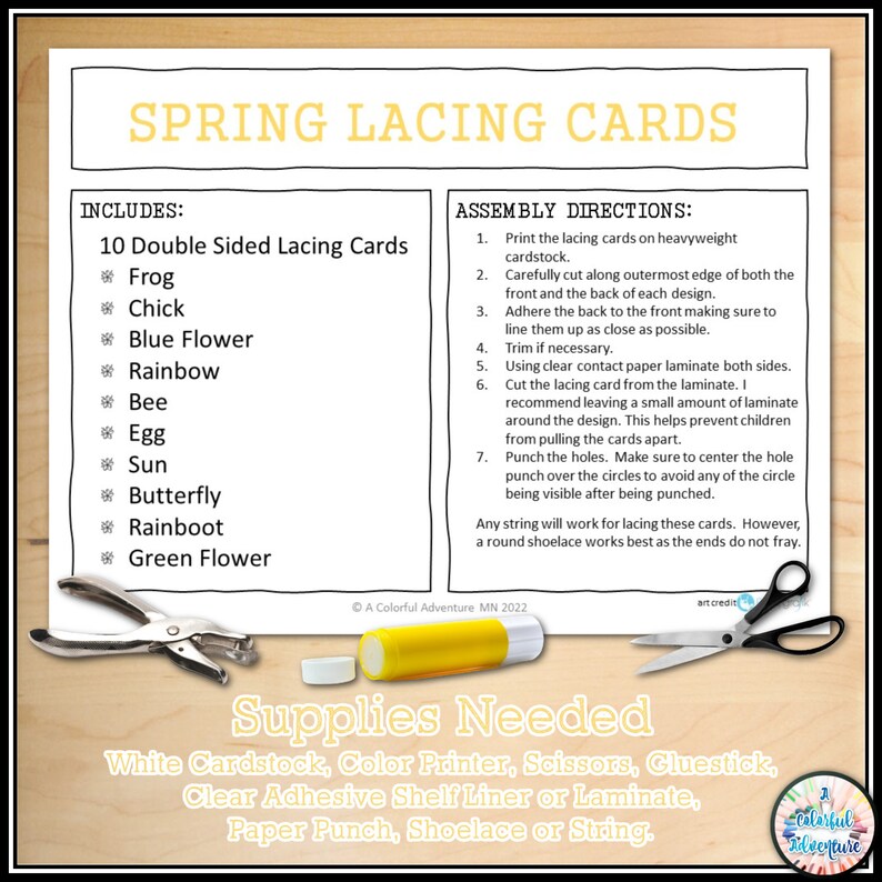 Spring Lacing Cards, Fine Motor Activity, Preschool Centers, Preschool ...