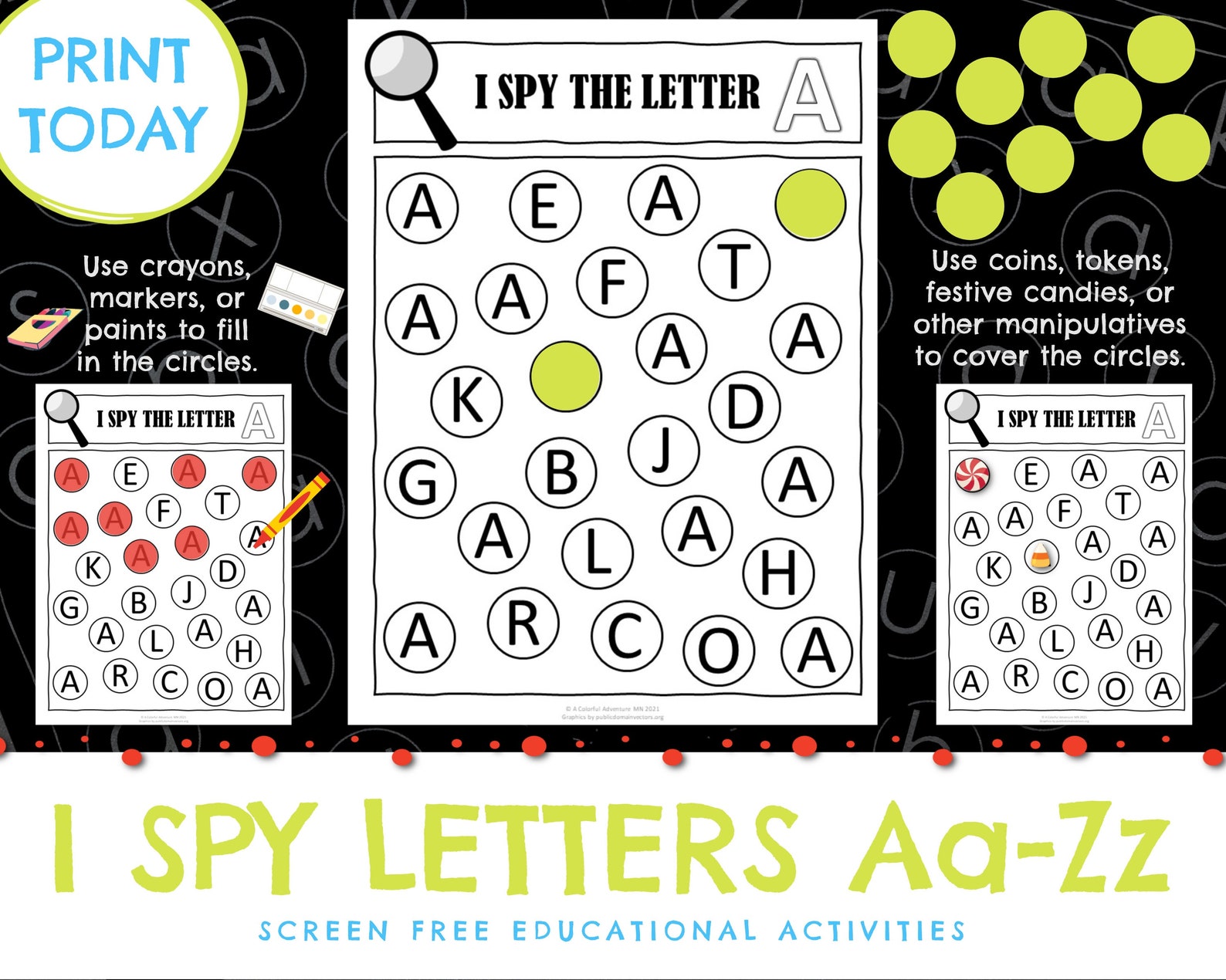 Alphabet I Spy Educational Printable Letter Recognition | Etsy
