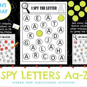 Alphabet I Spy Educational Printable Letter Recognition | Etsy