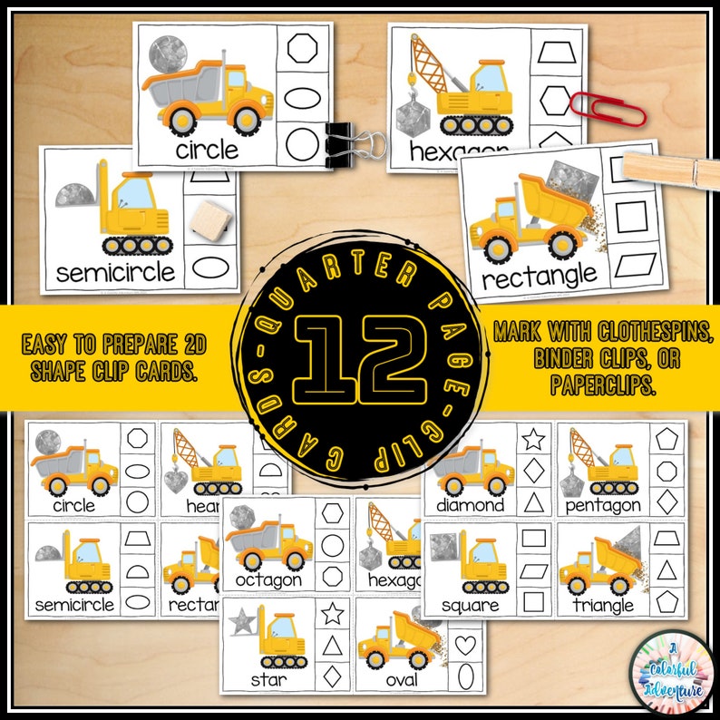 Heavy Equipment Construction Printables for Kids, Math and Literacy ...