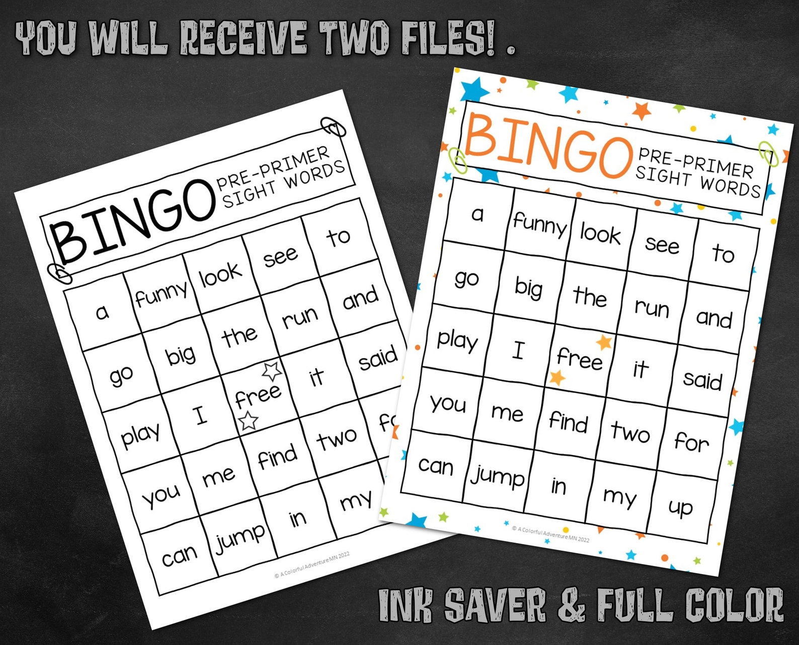 Sight Word Bingo Printable Kids School Party Game Sight Word - Etsy