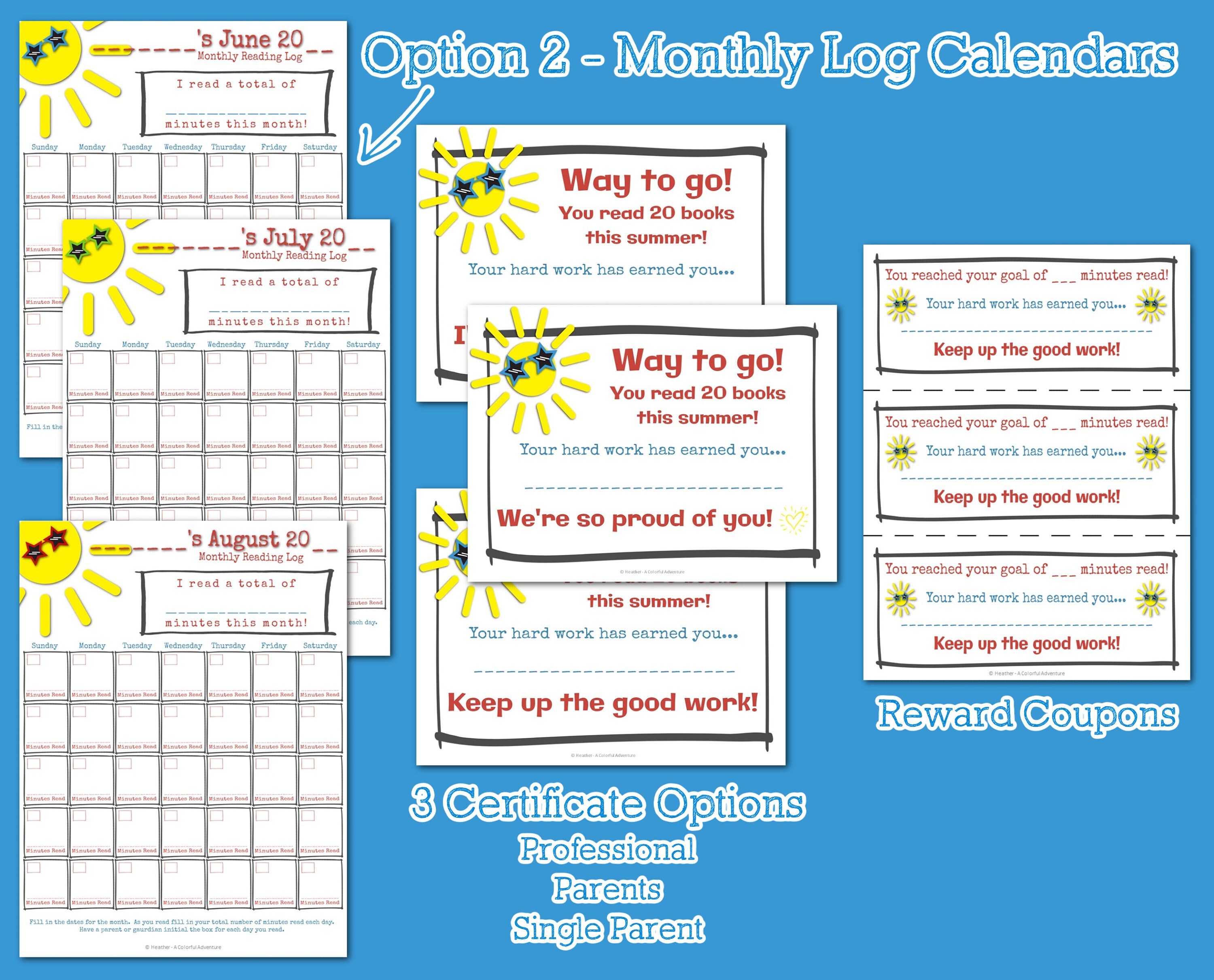 Kids Summer Reading Challenge, Summer Reading Log, Reading Calendar ...