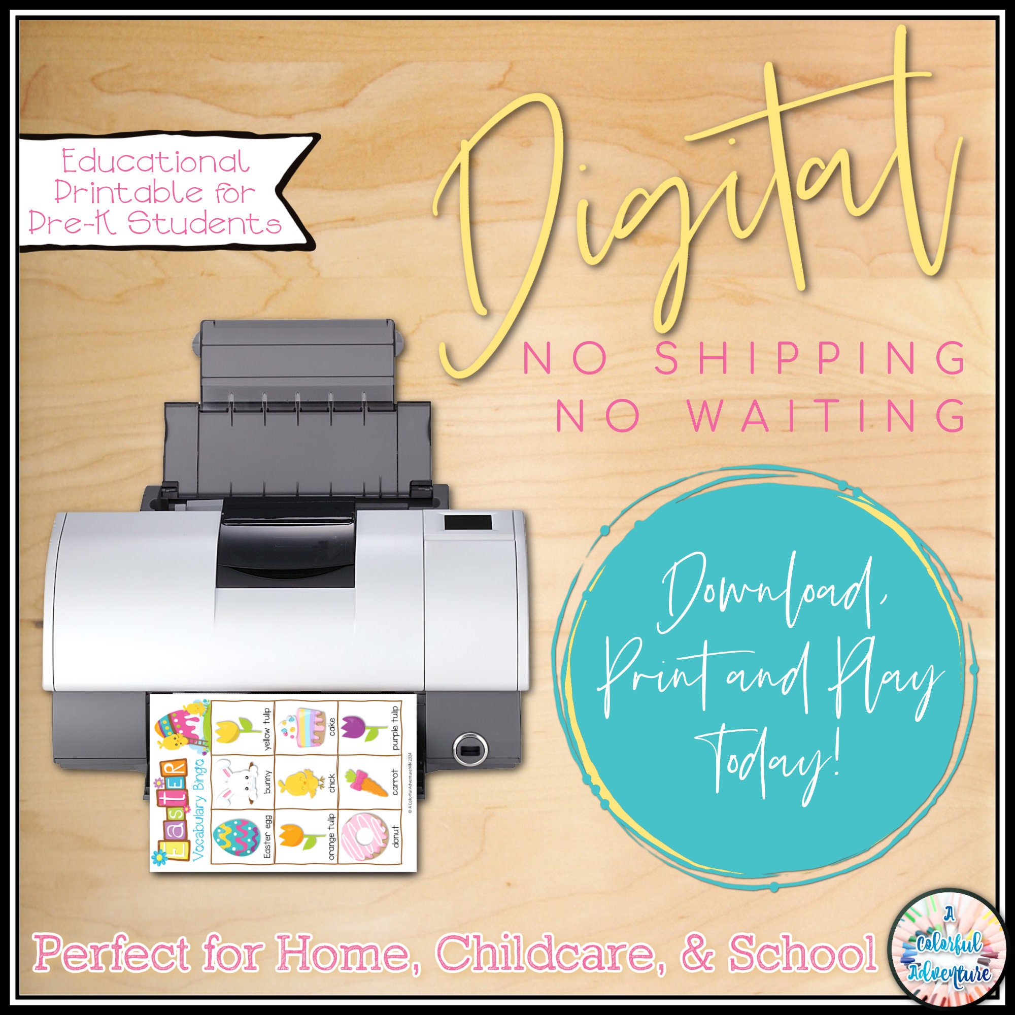 Easter Preschool Bingo Printable, 3x3 Bingo and Calling Card Set ...