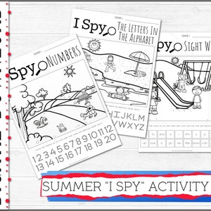 Summer I SPY Set I Spy Numbers I Spy Letters I Spy Sight - Etsy